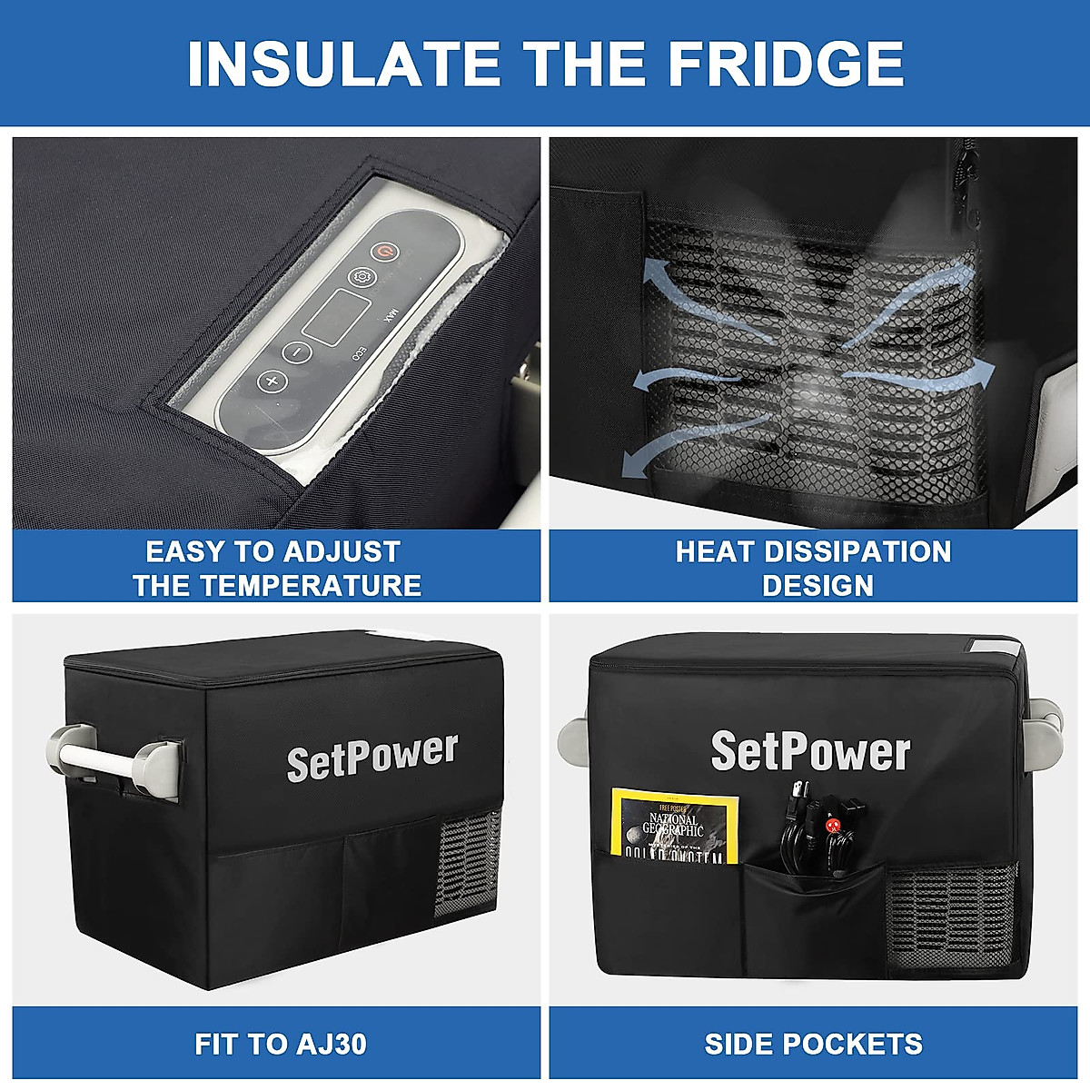 Setpower Insulated Protective Cover for AJ30 Portable Refrigerator Freezer, suitable for AJ30 Only