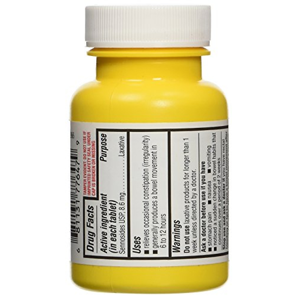 Equate Natural Vegetable Laxative, Sennosides 8.6 mg Tablets, 100-Count Bottle