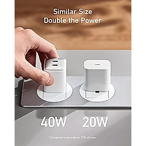 Anker USB-C to Lightning Cable, 641 Silicone Cable (Cloud White, 6ft) USB C Charger 40W, 521 Charger (Nano Pro) iPhone 13 13 Pro 12 Pro Max 12 11 X XS XR 8 Plus, AirPods Pro and More