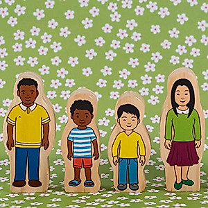 The Freckled Frog - FF420 My Family - Set of 30 - Ages 1+ - Inclusive Wooden Blocks for Toddlers – Includes Grandparents, Moms, Dads and Children Around the World - Double-Sided