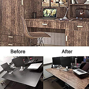 Yifely Retro Brown Wood Grain Shelving Paper Self-Adhesive PVC Shelf Drawer Liner Door Table Sticker 17.7 Inch by 9.8 Feet