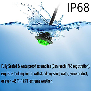 10 Pack Waterproof Marine Boat LED Lights, LED Underwater Lighting, Utility Led Interior Lights Navigation Lights Deck Courtesy Lights 12V for Yacht Boat Fishing Pontoon Sailboat Kayak (Green)