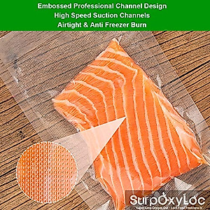 SurpOxyLoc 8 Pack 8"x20'(4Rolls) and11"x20'(4Rolls) Vacuum Sealer Bags Rolls with BPA Free,Heavy Duty,Great for Sous Vide and Vac Seal storage