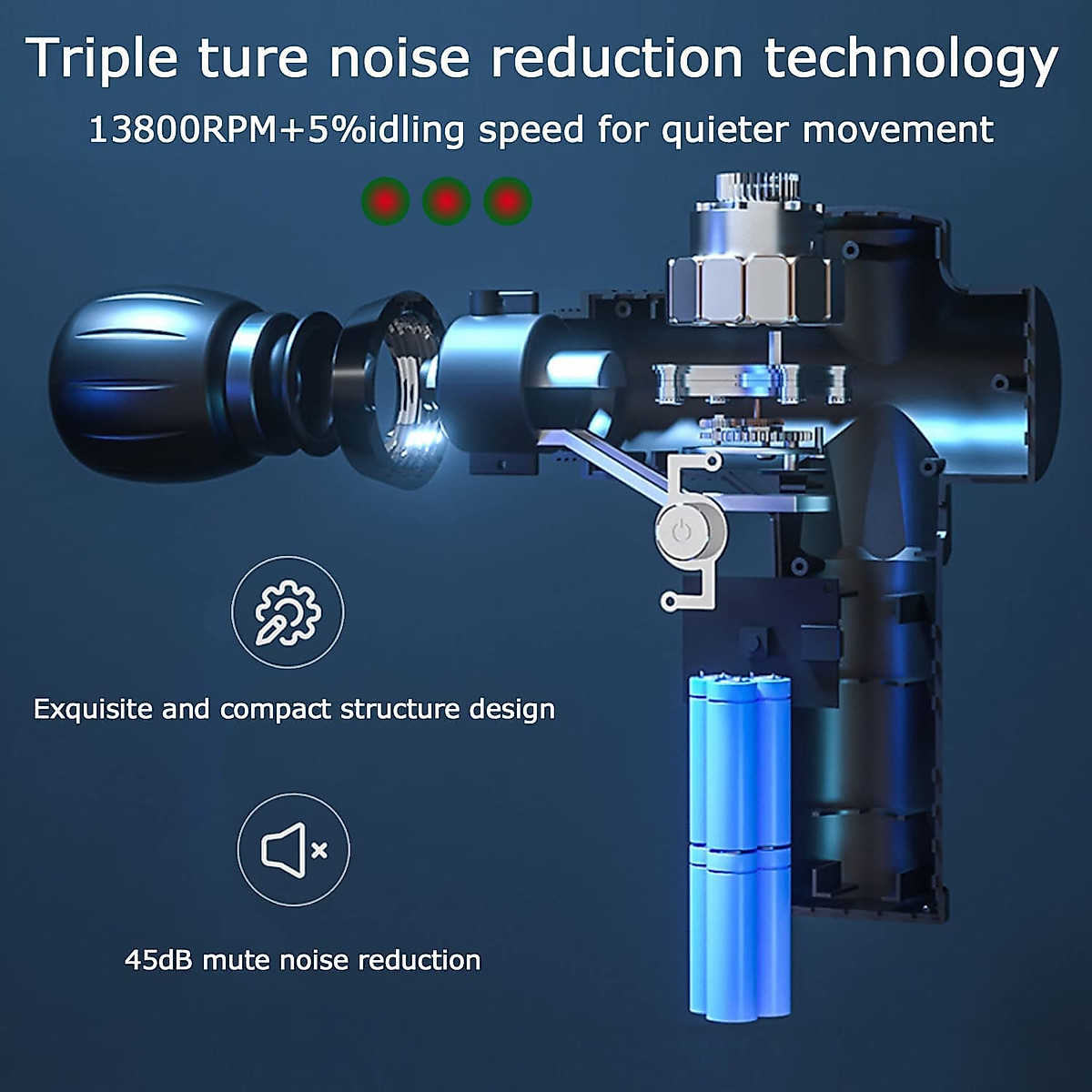 Hand-Held Muscle Massage Gun Deep Tissue Percussion Muscle Back Neck Head Body Shoulder Massager Tools,for Athletes Relieve Sore Muscles and Stiffness