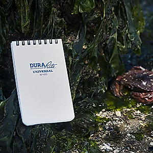 Rite in the Rain Waterproof (DURARITE) Top Spiral Notebook, 3" x 5", White Cover, Universal Pattern (No. 635)