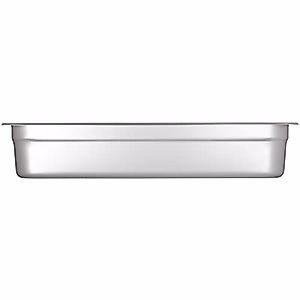 Carlisle FoodService Products CFS 60700HL4 DuraPan Light Gauge Stainless Steel Long Half-Size Food Shotgun Pan, 4" Deep (Pack of 6)