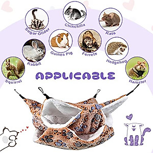 Cunno 4 Pcs Guinea Pig Rat Hanging Hammock 3 Tier Small Animals Hanging Sleeping Bed Pet Hanging Cage Accessories Bedding Cage for Chinchilla Ferrets Sugar Glider Squirrel Reptiles Hideout Playing