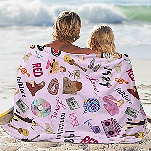 Grreiul Music Album Cover Taylor Throw Blanket 50"x40"​Fleece Bedding Birthday Women Adults Travelblankets for Bed Best Gifts for Fans Bedroom Party