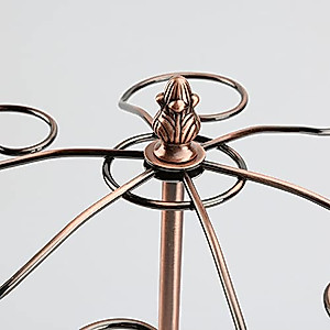 Hongiuia Wine Glass Holder - Freestanding Tabletop Metal Art - 6 Cup Storage Rack for Kitchen Bar Decor Easy Access and Storage for Wine Glasses - Bronze