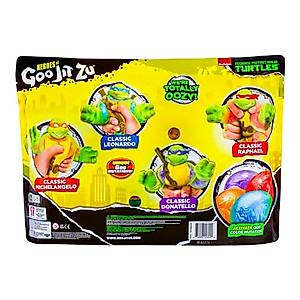 Heroes of Goo Jit Zu Teenage Mutant Ninja Turtles | 4 Pack | Super Oozy Toy Figures | Classic Donatello, Classic Michelangelo, Classic Leonardo & Classic Raphael | with Different Colored Mutations