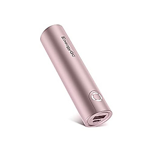 EnergyQC Fast Charging Portable Charger 5000mAh,External Battery Power Bank with USB-C Input(Recharge Only), Battery Pack Compatible with iPhone,Samsung Galaxy,Airpods and More-Rose Gold