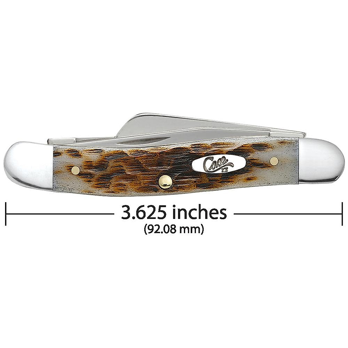 Case XX WR Pocket Knife Medium Stockman With Genuine Bone Handle, Stainless Steel Blades, Length Closed: 3 5/8 Inches (Amber Bone W/Sharpening Stone)