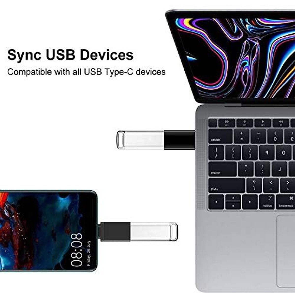 10Piece Type C Adapter Kit, Compatible with Micro-USB/Type-C/USB/1 -p Hone Cable,Foam Insert Travel Case with Carabiner, Includes USB Type C Cable