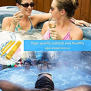 GEMINIGAMER2 Spa in-Filter Mineral Sticks Parts for Hot Tub Filter Cartridge-Includes 6 in1 Test Strips for Hot Tubs -2 Pcs (Yellow)