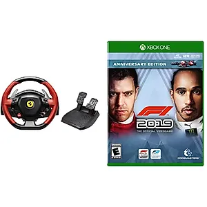 Thrustmaster Ferrari 458 Spider Racing Wheel (Xbox Series X/S & One) and F1 2019 Anniversary Edition (Xbox One)