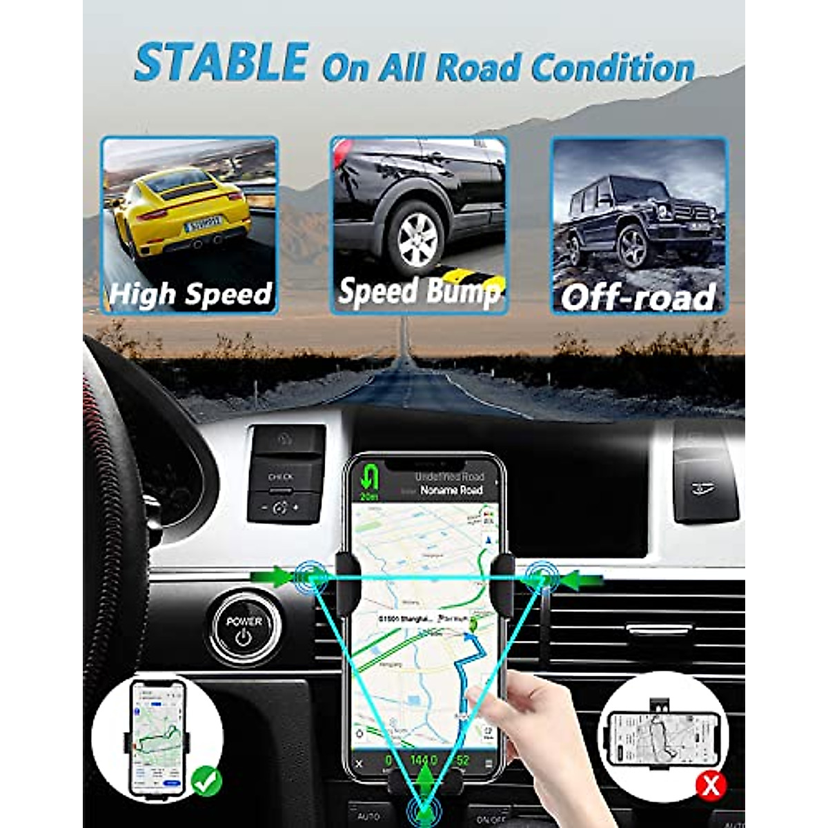 BOYUXON Wireless Car Charger Mount, Auto-Clamping Air Vent Car Phone Holder, 15W Fast Charging Phone Holder.Compatible with iPhone 14 13 12 11 Pro/Pro Max/XR/XS/X.Samsung S22/S21/S20/Note 20/10.