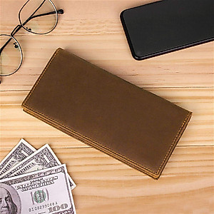 awofer Engraved Wallets for Men Husband Dad Son Grandpa,Personalized Leather Long Wallet Gifts,Custom Gifts for Him