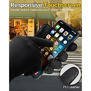 FEWTUR Winter Hiking Gloves for Men Women Cold Weather - Thermal Warm Gloves with Touchscreen Finger for Running Biking