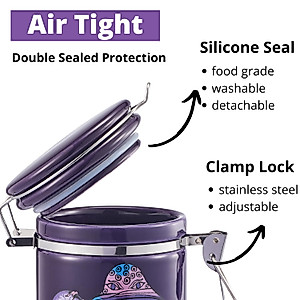 Smell Proof Container (500ml - 1 Oz), Mushroom Stash Jar Airtight Container -Separate Space for Humidity Pack, Smell Proof Jar Stash Container Cute Storage Box Case, Clay Odor Proof Container, Purple