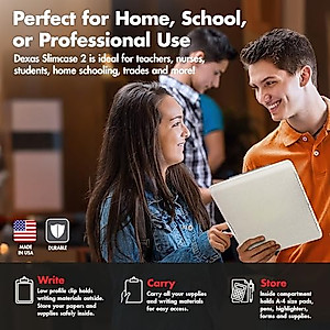 Dexas Slimcase 2 Plastic Clipboard with Storage and Side Opening, Jelli Granite, Office Supplies Clipboards to Organize, Carry and Store, A4 Holder, Style and Functionality Nursing Clipboards