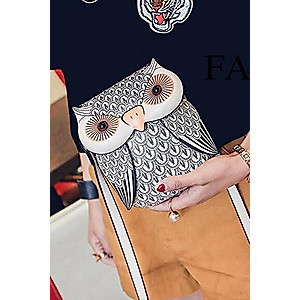 QZUnique Cute Owl Cartoon PU Leather Handbag Casual Satchel School Purse