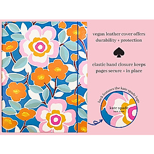 Kate Spade New York Blue Leatherette Notepad Folio, Professional Padfolio with Lined Writing Pad, Interior Pocket, and Pen Loop, Pop Floral