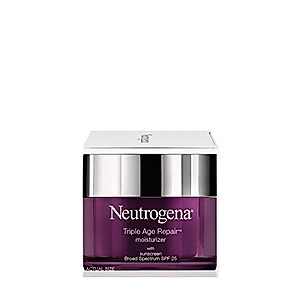 Neutrogena Triple Age Repair Anti-Aging Daily Facial Moisturizer with SPF 25 Sunscreen & Vitamin C, Firming Face & Neck Cream for Dark Spots with Glycerin & Shea Butter, 1.7 Ounce