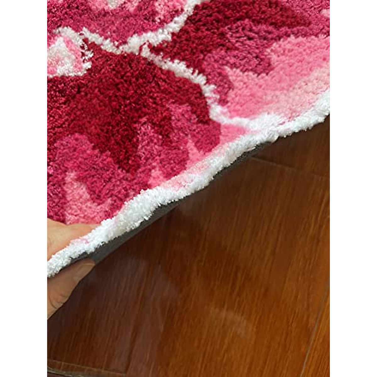 Judy Dre am Pink Peony Flower Area Rugs for Bedroom Kitchen Bathroom Floral Round Rugs Soft Bath Rug Mat Modern Washable Non-Slip Shower Bathtub Mat for Christmas Home Party