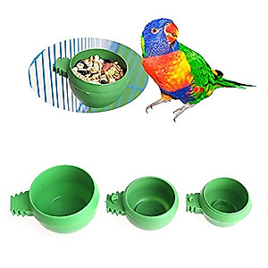 Wodwad Mini Bird Parrot Food Water Bowl Feeder Plastic Pigeons Birds Cage Sand Cup Feeding Holder (5Pcs, S)