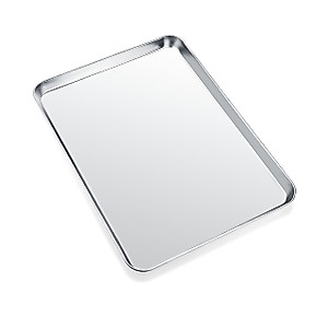 Zacfton Cookie Sheets for Baking, Stainless Steel Baking Sheet Baking Pan Tray - 12.4 x 10 x 1 Inch, Non Toxic & Healthy, Mirror Finish & Easy Clean, Dishwasher Safe & Heavy Duty