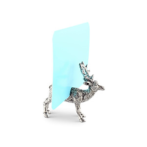 Vagabond House Pewter Metal Deer Place Card Holder/Cheese Markers Artisan Designer Handcrafted for Cabin Lodge Mountain Decor 1.5 inch Tall