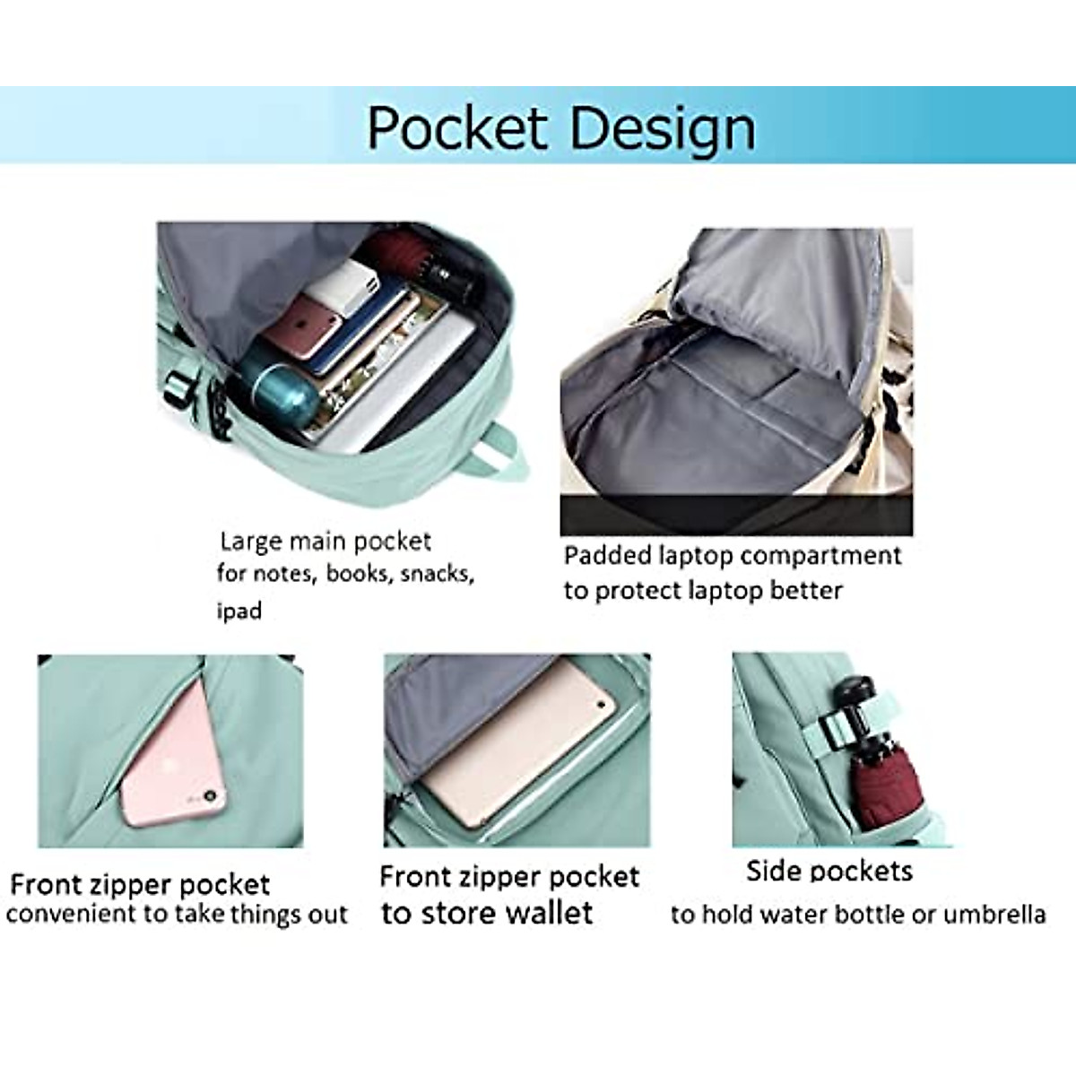 ETAISHOW Backpack for Boys Girls Backpack for Elementary Middle School Laptop Backpack for Women