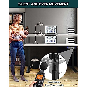 Subhtoh Adjustable Standing Desk Frame, Electric Standing Computer Desk Frame for Home Office Table Leg, Adjustable Height Stand Up Desk Base with Memory Controller,Sit Stand Desk Leg