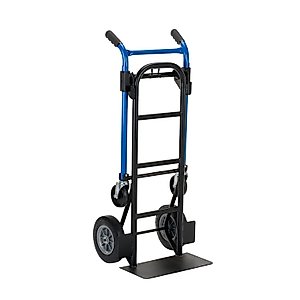 Harper Trucks Quick Change 4-in-1 Convertible Hand Truck, Dual Handle, 10" Solid Rubber Wheels