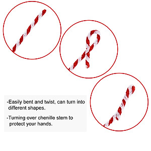 Livder 400 Pieces Christmas Pipe Cleaners Chenille Stem, Red Green Glitter DIY Art Crafts, 4 Colors