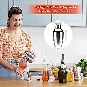 Newness Cocktail Stainless Steel Wine Shaker with Strainer and Lid Top, 8.4oz (250 ml), Small, Single Martini - Great Mother Gifts
