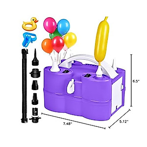 Keaibuding Balloon Pump Electric 3-in-1 Portable Air Pump for Inflatables and Balloons, Fast Inflation for 260q Foil Mylar Latex Double-Stuffed Balloons, Inflator Deflator for Pool Floats Air Bed