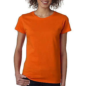 Gildan Women's Heavy Taped Neck Comfort Jersey T-Shirt, Orange, X-Large