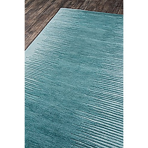 Momeni Rugs Delhi Collection 100% Wool Hand Carved & Hand Tufted Contemporary Area Rug, 8' x 10', Aqua Blue