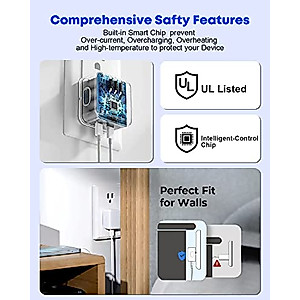 Apple USB C Charger, 40W Dual USB C Fast Wall Charger [MFi Certified] Super Quick Double Port iPhone Charger USB C Foldable Plug with USB C to Lightning Cable and USB C to USB C Cable for iPhone, iPad