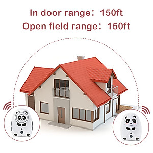 TimeFlys Audio Baby Monitor Digital Focus Panda Baby Monitor Two Way Talk Rechargeable Battery 1000 Feet Long Range USB Connection Paging Night Light Cute