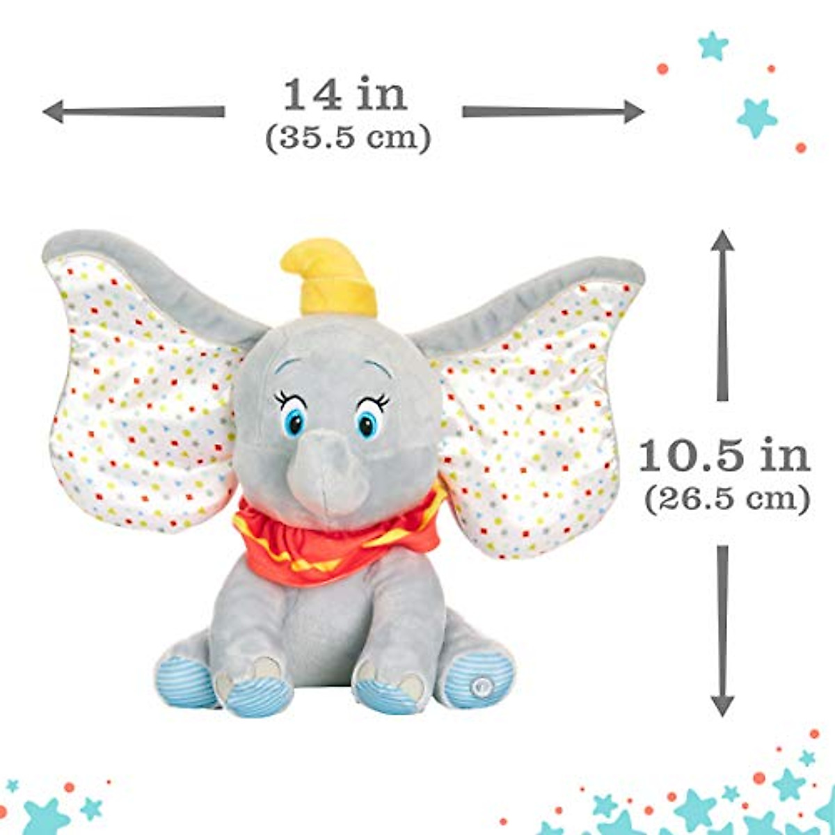 Disney Baby Dumbo Animated Plush Elephant with Flapping Ears, Music and Lights