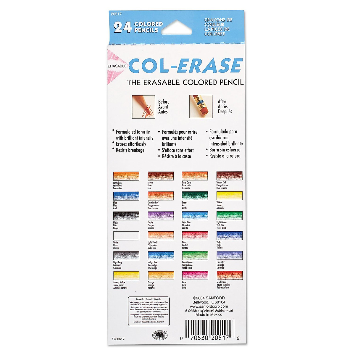 Prismacolor 20517 Col-Erase Colored Woodcase Pencils, 24 Assorted Colors/Set