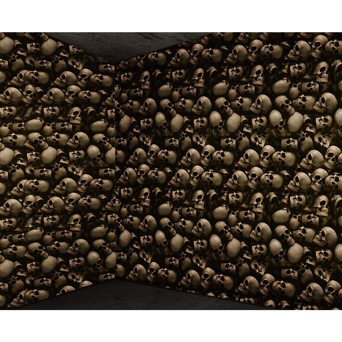 3Pcs Halloween Graveyard Skeleton Theme Party Decorations,Rectangle Plastic Smooth Surface Waterproof Catacombs Skull Sign Backdrop Tablecloth for Halloween Party Decoration and Supplies,54×108 inches