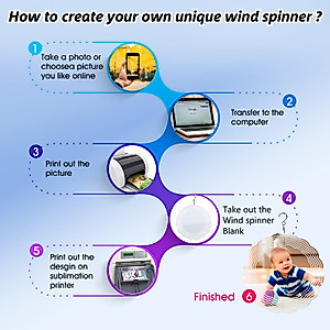 5 Pack Sublimation Wind Spinner Blanks 8 Inch Wind Spinners Sublimation Blanks 3D Aluminum Metal Wind Spinners for Yard and Garden Indoor Outdoor Window Porch Front Door Decoration Round