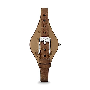 Fossil Women's Georgia Quartz Stainless Steel and Leather Three-Hand Watch, Color: Silver, Brown (Model: ES3060)
