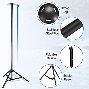 DACK Boat Cover Support Poles Stand System,Pontoon Boat Cover Support with Metal Tripod Base,27-59 inch Boat Cover Poles Adjustable with 3 Straps