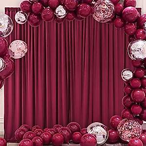 Burgundy Backdrop Curtain for Parties Wedding Wrinkle Free Maroon Photo Curtains Backdrop Drapes Fabric Decoration for Birthday Engagement Ceremony 5ft x 7ft,2 Panels