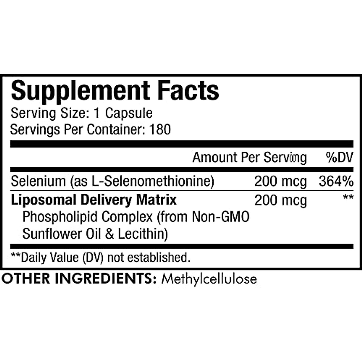 Codeage Selenium 200 mcg Supplement, 6-Month Supply, Immune Support, Mineral Cofactor Selenomethionine, Phospholipids, Vegan, Liposomal Delivery, 180 Capsules