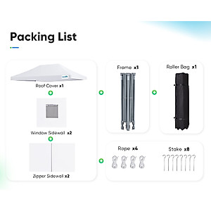 Quictent Privacy 10'x15' Easy Pop up Canopy Tent with Sidewalls and Roll-up Ventilated Windows, Heavy Duty Easy up Outdoor Party Shelter Enclosed Waterproof, Wheeled Carry Bag (White)